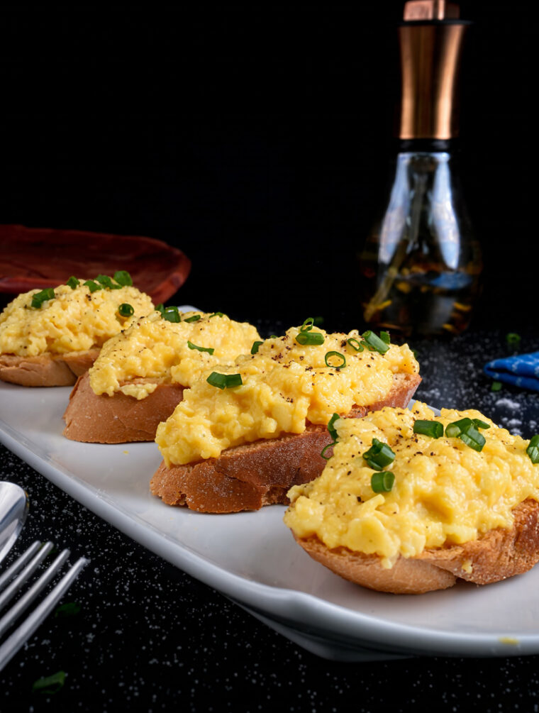 Fluffy Scrambled Eggs on Toast Recipe